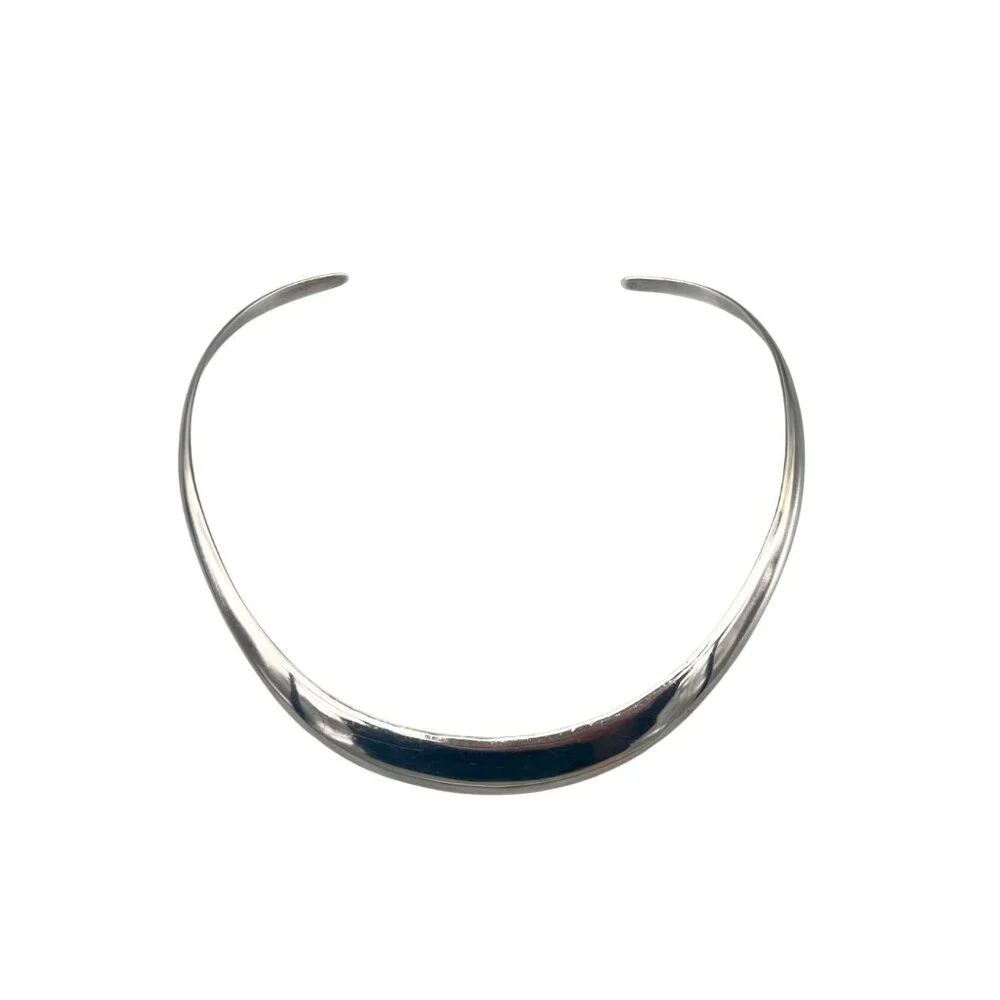 Jewelry | Sterling Silver Torque Collar Choker Necklace Minimalist ...